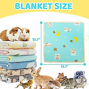 CUSOZWO Guinea Pig Bedding Mat - 6 Pack Fleece Soft Warm Small Animal Blankets for Rat Rabbit Hamster Chinchilla Hedgehog Lizard - Washable Small Pet Cage Liners Sleep Mat Bedding Accessories