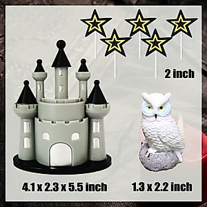 GallaRato 16 PCS Wizard Party Supplies Wizard Birthday Cake Decoration Wizard Birthday Party Favors Wizard Cake Topper Castle Cake Topper