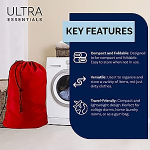 Heavy Duty Laundry Bag w/Shoulder Strap, 30x40 Inch by Ultra Essentials - Tear Resistant Polyester Utility Bag Holds 50 lbs, Great for Travel & Home Storage, Includes Lavender Dryer Sachet (PURPLE)