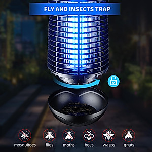 Minimoon Bug Zapper Outdoor 4000V Electric Mosquito Zapper Plug-in Fly Zapper with 18w Replaceable Bulb,5.9 FT Power Cord, Fly Traps Outdoor for Backyard Patio Balcony Garage