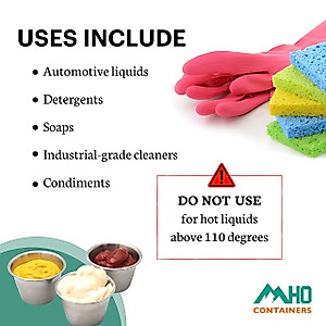 MHO Containers | 1 Gallon HDPE Plastic Jug with Reshipper Box and Child-Resistant Caps | Made in USA — Pack of 4