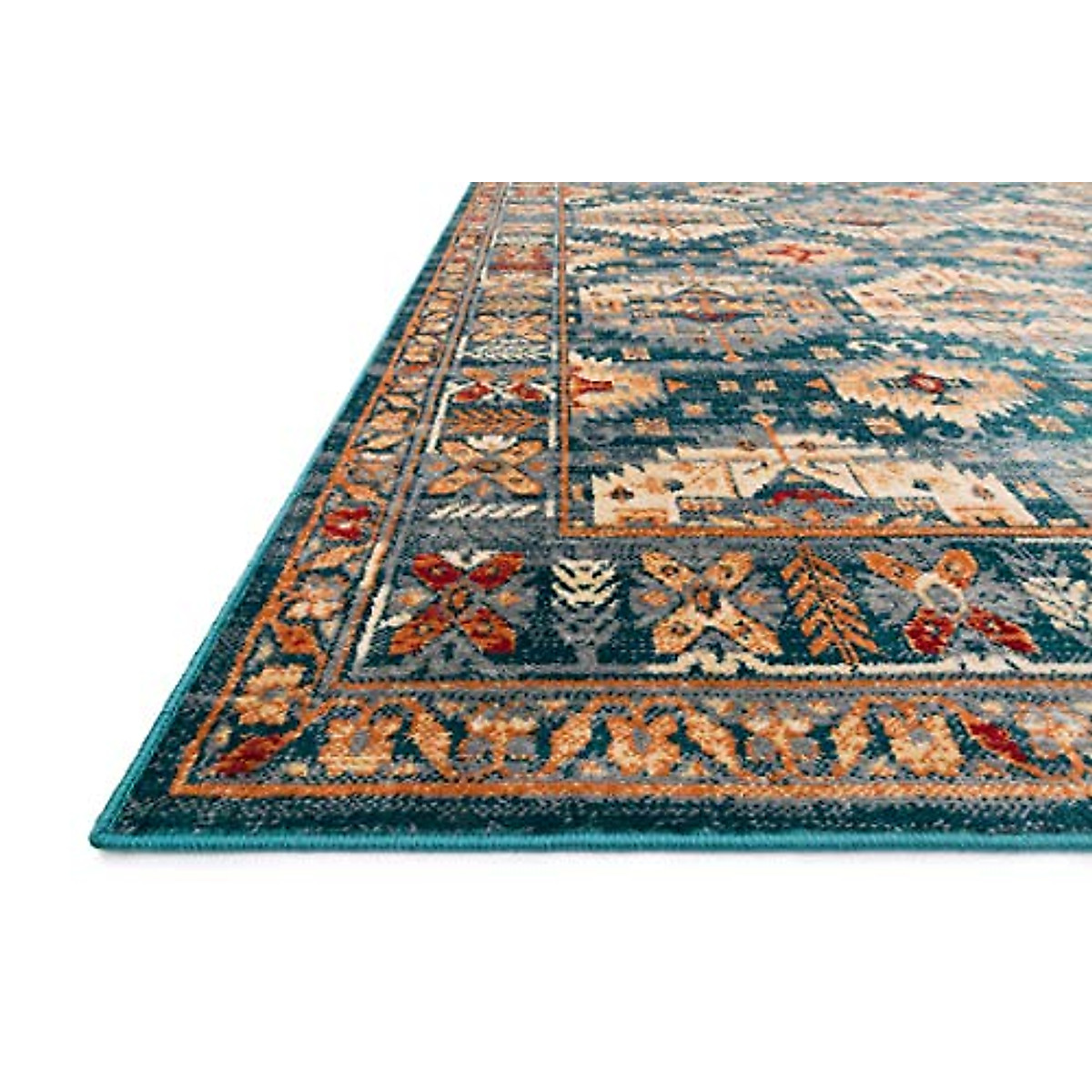 Loloi II Isadora Collection ISA-06 Lagoon/Multi, Transitional 8'-0" x 10'-0" Area Rug