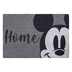 Gertmenian Mickey Mouse Coir Front Door Mat (2-Pack) for Home Entrance Retro Welcome Mat Disney Home Decor 20" x 34" Each, Orange Gray Welcome Home, 47318