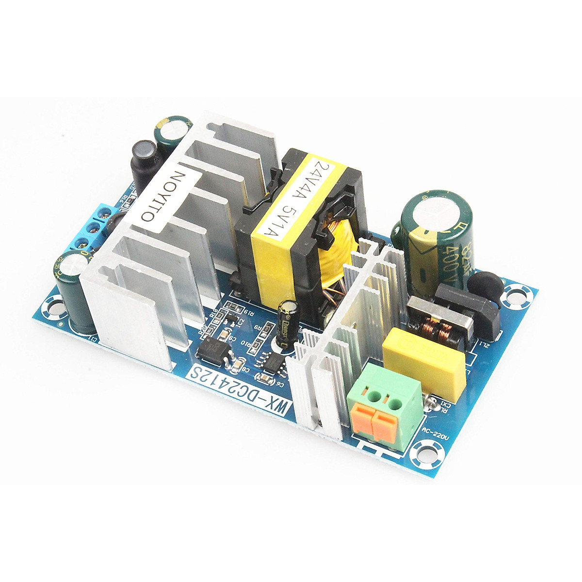 NOYITO AC to DC Isolated Power Supply Module DC 24V 4A 5V 1A Dual Output Power AC 120V (90-256V) 50-60Hz to 24V 5V 120W Industrial Power Module (Dual Output 24V 4A, 5V 1A, Blue)