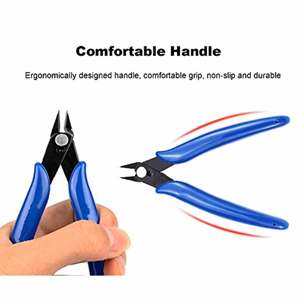 Asande 5Pcs Side Cutters Flush with Spring,Small Wire Cutters for Jewelry Making,Precision Wire Snips,Side Cutting Pliers,Zip Tie Cutter (Blue-5 Inches) Blue-5pcs