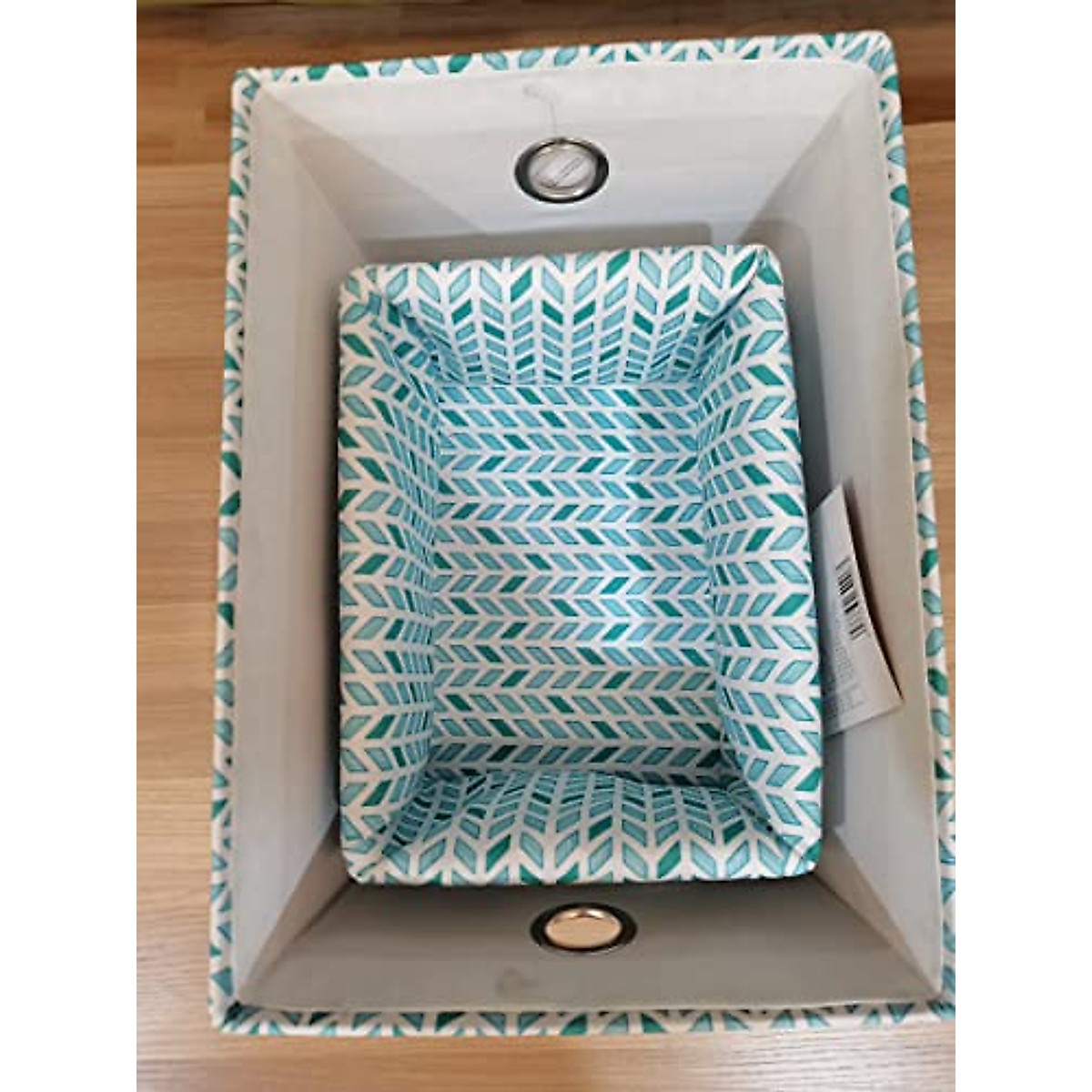 Fabric Storage Bins, Sturdy Cloth Storage Shelf Baskets, Decorative Canvas Bin Toy Storage Basket for Organizing Shelf Nursery Home Closet Office Small Blue