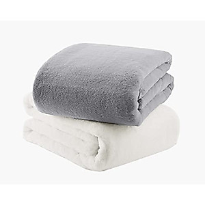 Gravity Blanket Weighted Blanket, Faux Fur Rabbit Blanket, 10 lbs Grey 48" x 66", The Original Weighted Blanket for Sleep, Breathable Throw Blanket