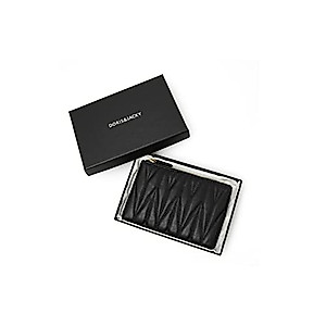 Soft Lambskin Leather Coin Purse Small Quilted RFID Blocking Top Zipper Wallet With Key Chain…