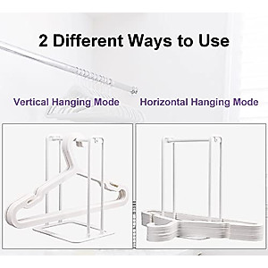 Hanger Organizer, Portable Hanger Stacker, Plastic Hanger Holder, Clothes Hanger Storage Rack Stand for Closet Laundry Room, White