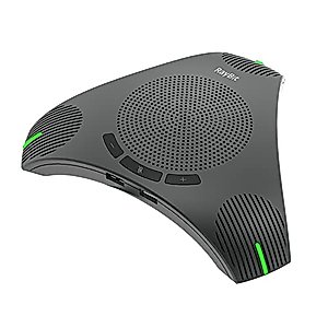 USB Speakerphone with Dual Hub - Conference Room Omnidirectional Microphone and Speaker, Computer Speakers with Microphone for Home Office, 360° Voice Pickup & Noise Reduction Mics for 8-10 People