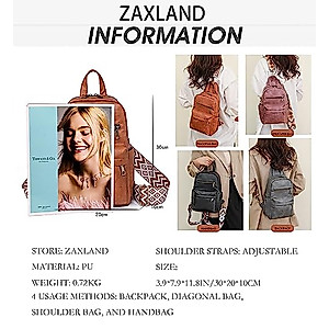 Sling Bag with 2 Guitar Strap for Women Vintage Pu Leather Chest Bag Casual Crossbody Shoulder Daypack for Hiking (grey)