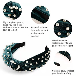 LOVNFC Womens Headbands, 6Pcs Knotted Head Bands No Slip Fashion for Girls Wide Top Knot Turban Velvet Hair Hoops