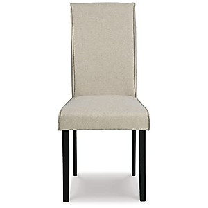 Signature Design by Ashley Kimonte Upholstered 19" Parsons Dining Chair, 2 Count, Beige