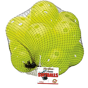 Hot Glove Optic Yellow Sports Practice Softballs (Pack of 12)