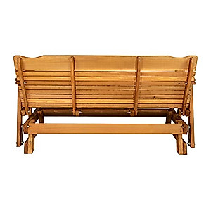 Kilmer Creek Rustic Finished 5' Cedar Porch Glider, Amish Crafted