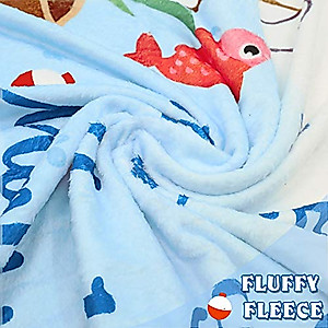 Gone Fishing Baby Monthly Milestone Blanket Little Fisherman Bobber Photo Prop Blanket The Big One Ideas for Newborn Boy and Girl Nursery Décor 40" X 50"