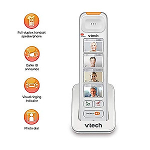 VTech SN5307 Amplified Photo DIAL Accessory Handset with Big Buttons & Large Display For SN5127 & SN5147 Senior Phone Systems, Photo Dial Handset, Cordless Phone System