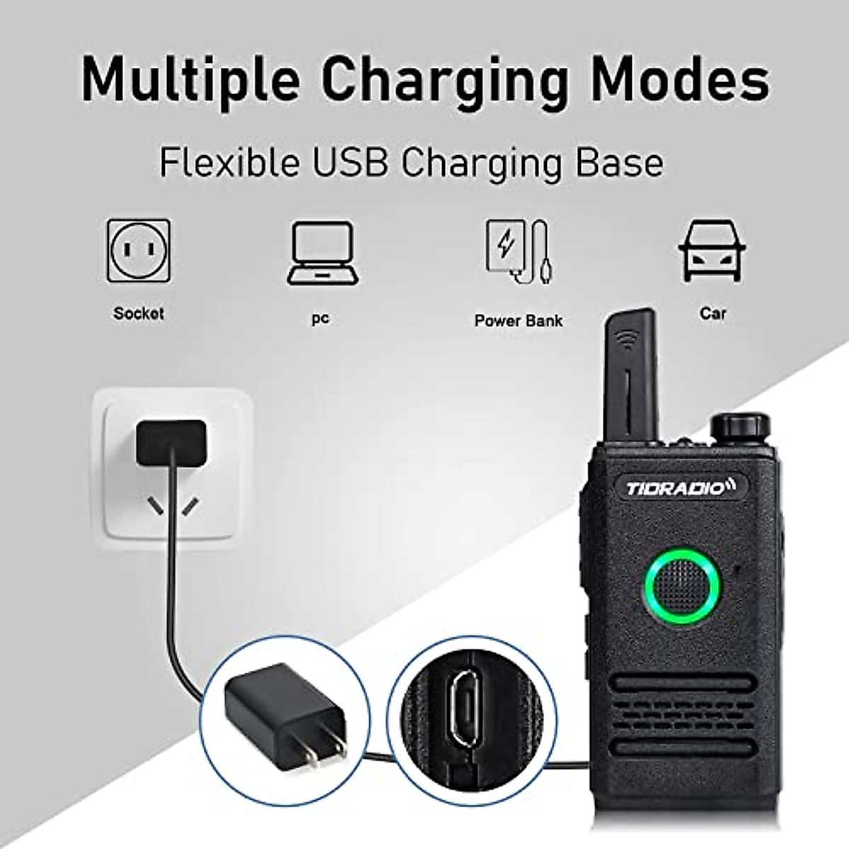 TIDRADIO Walkie Talkies for Adults Two Way Radios Long Range,10 Pack,22 Channels,Dual PTT for Manufacturing Restaurant Business Commercial Hunting Hiking Healthcare