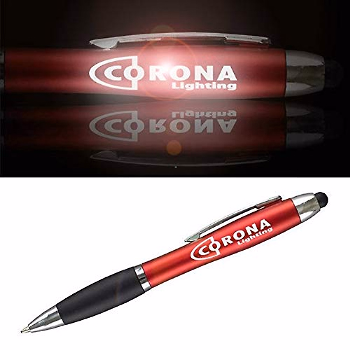 Clibeslty 50 PCS Personalized Pens 3 in1 Stylus+Metal Ballpoint Pen+Logo LED Flashlight Engraved Pens Graduation Office Business Anniversary Birthday Gift