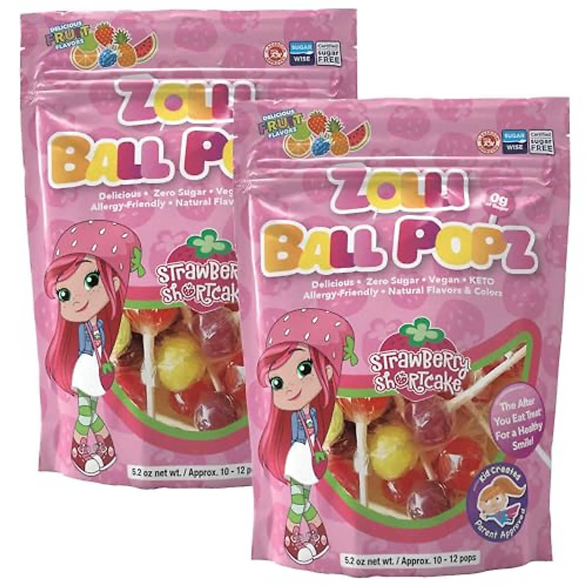 Zolli Ball Popz Lollipops - Clean Teeth, Natural Fruit Flavor - 10.4 Ounce for a Delicious and Dental-Friendly Snacking Experience