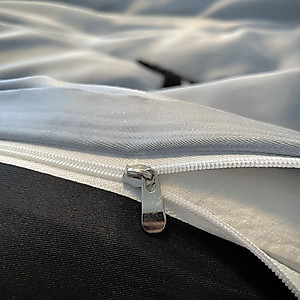 MASTERMARK Blue Duvet Cover Set ，3 Piece Luxury Silky Black Bow Design Bedding Set with 2 Pillow Shams with Zipper Closure (No Comforter) 86x94 Inches