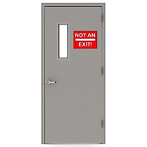 "NOT an EXIT" Sign! No Exit Decal Set of 2 Self Adhesive Sticker Signs (7.5"x10")