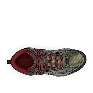 Columbia Men's Redmond III Mid Waterproof Hiking Shoe, Nori/Red Jasper, 13