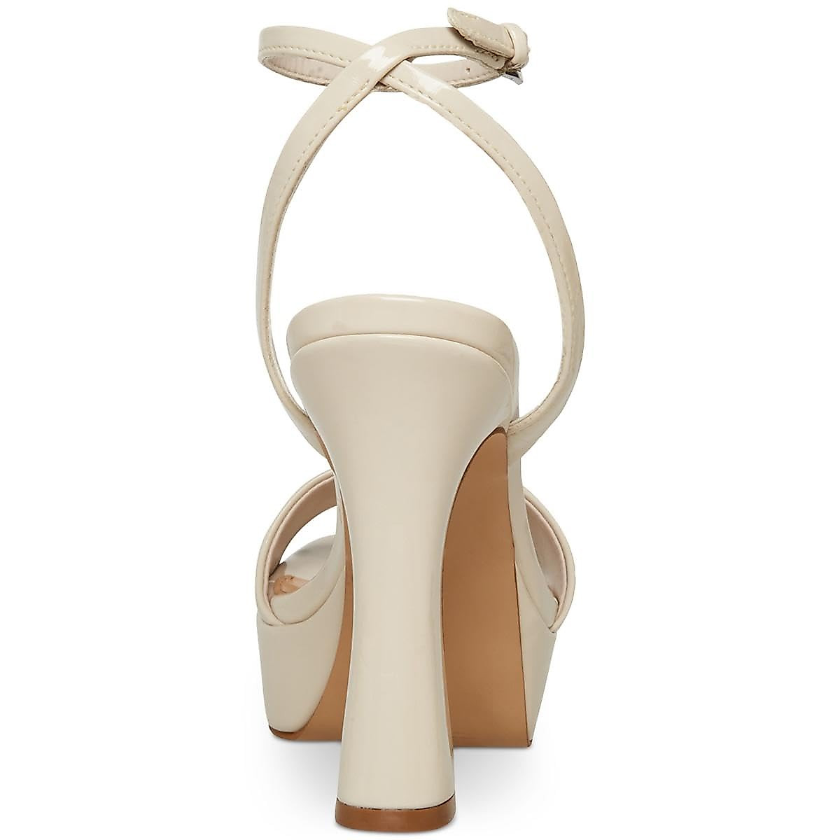 Steve Madden Womens Lashed Ankle Strap Platform Sandals Ivory 9 Medium (B,M)