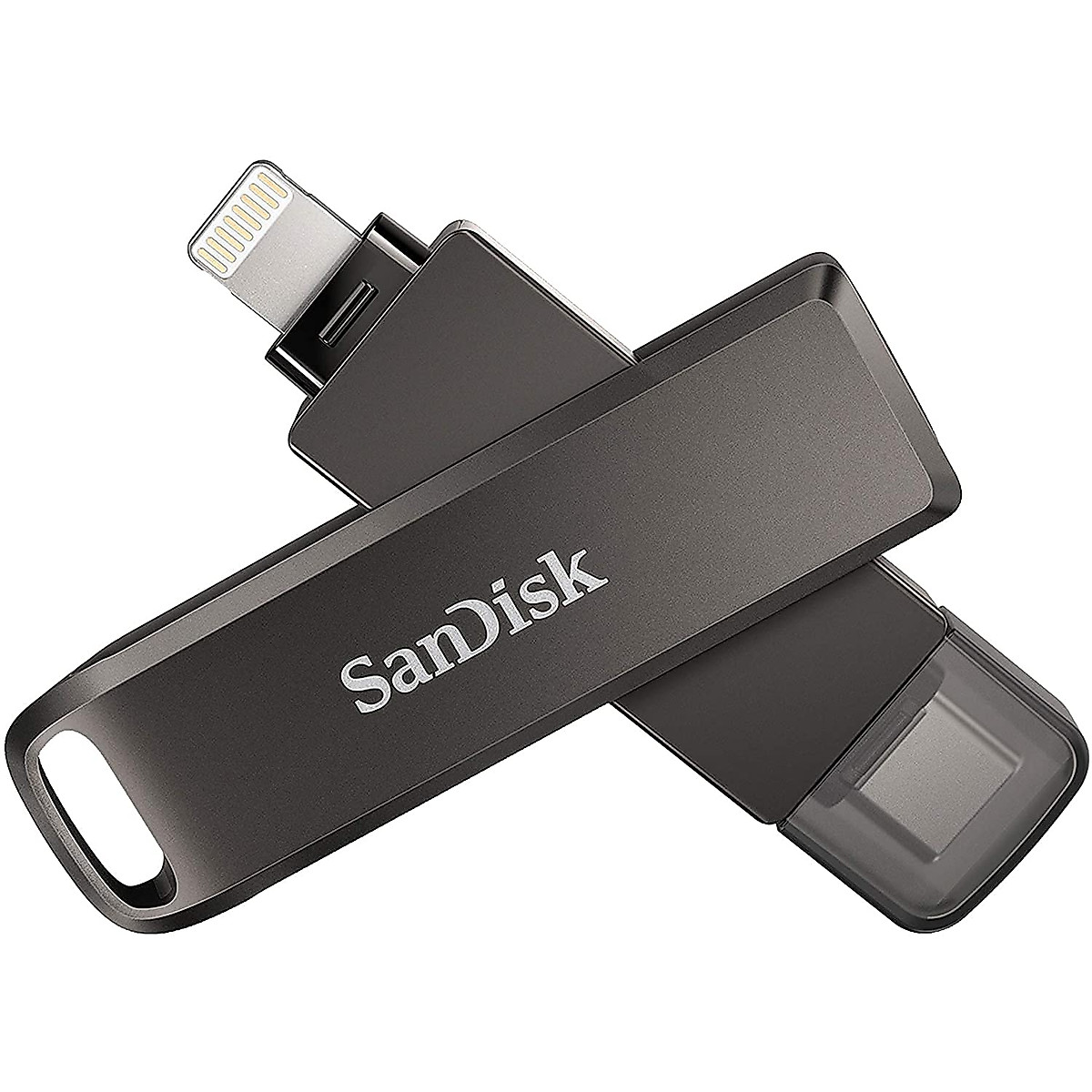 SanDisk 128GB iXpand Luxe Flash Drive for iPhone, iPad Tablet & USB TypeC Devices - 3.1 Dual Drive for Lightning & Type-C (NOT Type-A) SDIX70N-128G-GN6NE Bundle with 1 Everything But Stromboli Lanyard