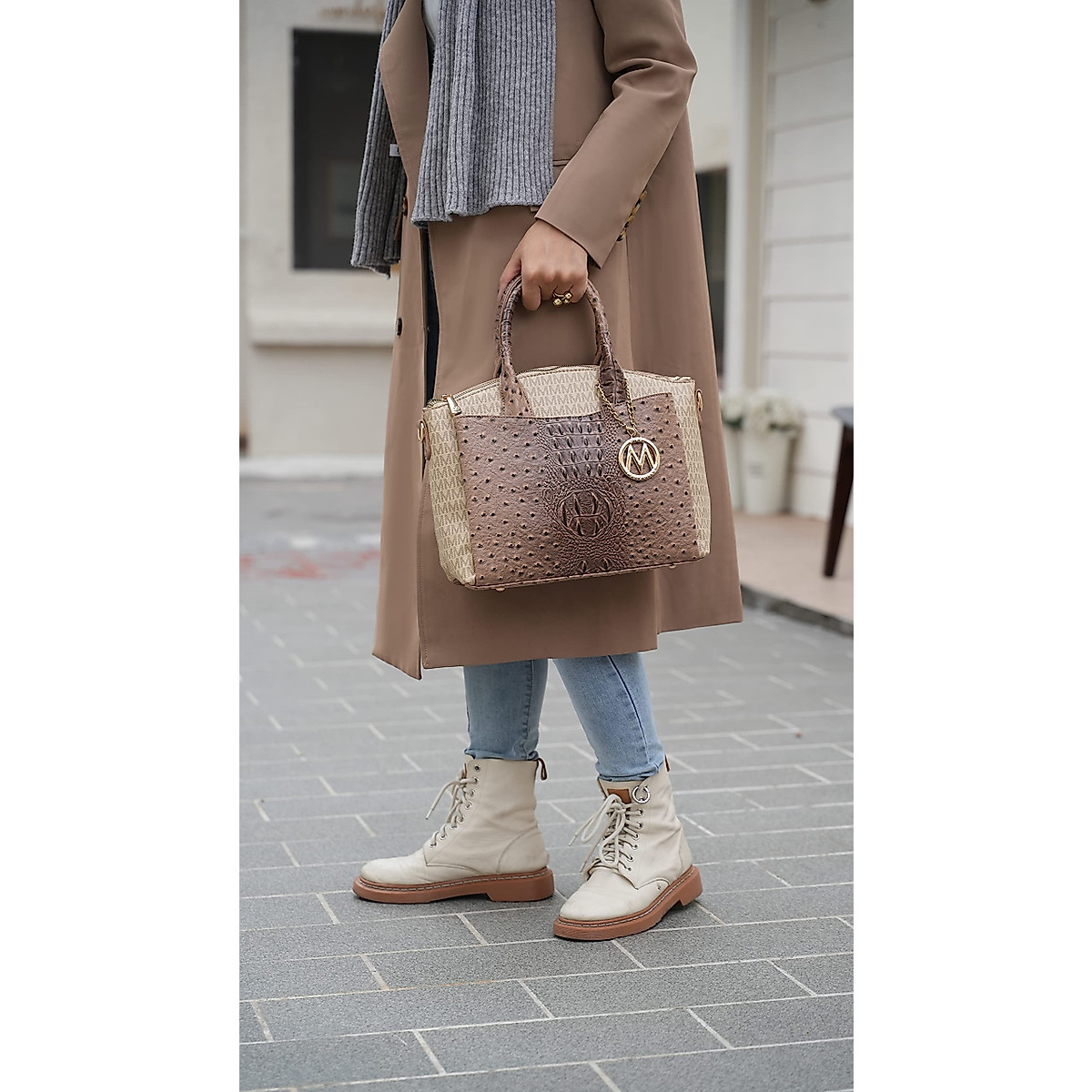 MKF Collection Tote Bag for Women, Vegan Leather Pocketbook Top-Handle Crossover Purse Handbag