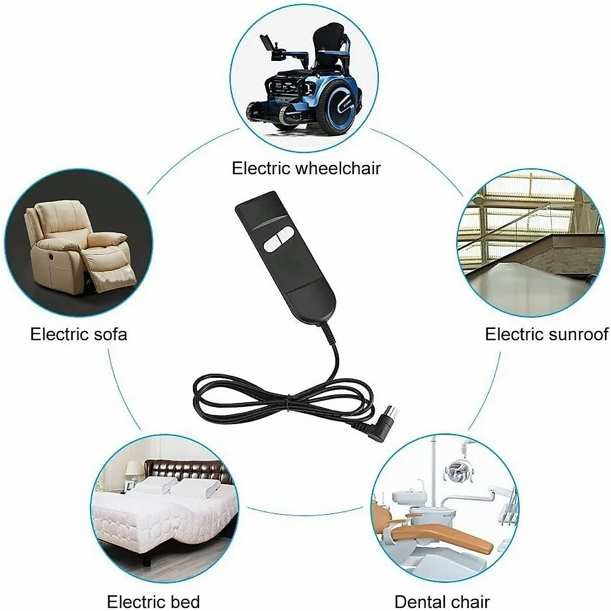 GOTOTOP Remote Hand Controller Replacement 2 Button 5 Pin Lift Chair Remote Hand Power Recliner Parts for Okin Limoss Lazboy Pride Catnapper