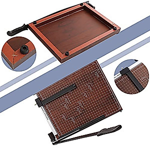 Paper Cutter Guillotine, Paper Trimmer Heavy Duty, 15 Inch Paper Cutting Board, 12 Sheets Capacity, Photo Craft Machine with Security for Cutting of Paper, Photos or Labels, for Home&Office (Red)