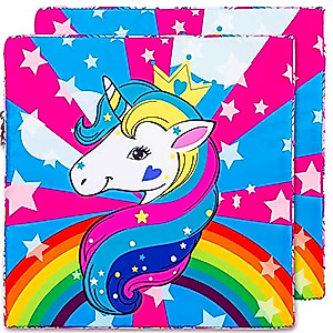 2PCS Toddler Booster Seat for Dining Table, Chair Increasing Cushion for Baby Kids, Washable Thick Chair Seat Pad Mat Strap, Portable Dismountable Adjustable Highchair Booster - Unicorn