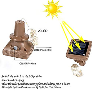 ZNYCYE Upgraded 8 Pack Solar Powered Wine Bottle Lights 20 LED Solar Fairy String Lights for Wedding Christmas Outdoor Holiday Garden Patio Pathway Decor (Cool White)