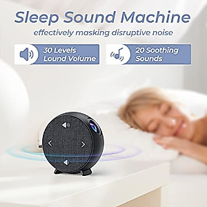 White Noise Sound Machine Nightlight Projector for Bedroom, Soft Cloud Night Light for Ceiling, 20 Soothing Sounds for Sleeping, Adjustable Brightness, Small Sound Machine for Baby, Kid, Adult