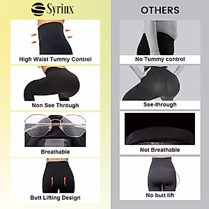 Syrinx 7 Pack Leggings for Women - High Waisted Tummy Control Soft Yoga Pants for Workout Running