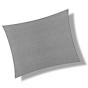 6' x 8' Rectangle Sun Shade Sail Canopy UV Block Fabric Shelter Cloth Screen Awning for Outdoor Patio Garden - 185 GSM, 96% UV Block, Heavy Duty, Customized, Gray