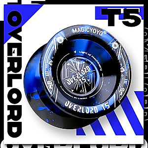 MAGICYOYO Unresponsive Yoyo T5 Black Blue Professional Yoyo for Kids Advanced Playing, Dual Purpose Yoyo with Responsive Yoyo Bearing Kit + 12 Yoyo Strings + Bearing Removal Tool+ Yoyo Storage Bag