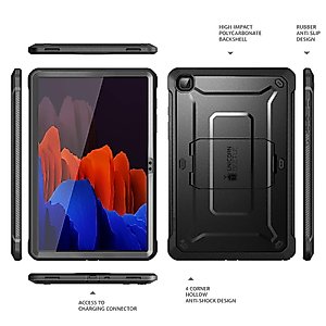 SUPCASE for Galaxy Tab A7 Case with Stand (Unicorn Beetle Pro), [Built-in Screen Protector] Full-Body Shockproof Anti-Scratch Heavy Duty Protective Tablet Case for Samsung Tab A7 10.4 Inch, Black