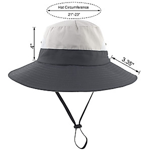 Mukeyo Womens Summer Sun Hat Wide Brim Outdoor UV Protection Hat Foldable Ponytail Bucket Cap for Beach Fishing Hiking Beige