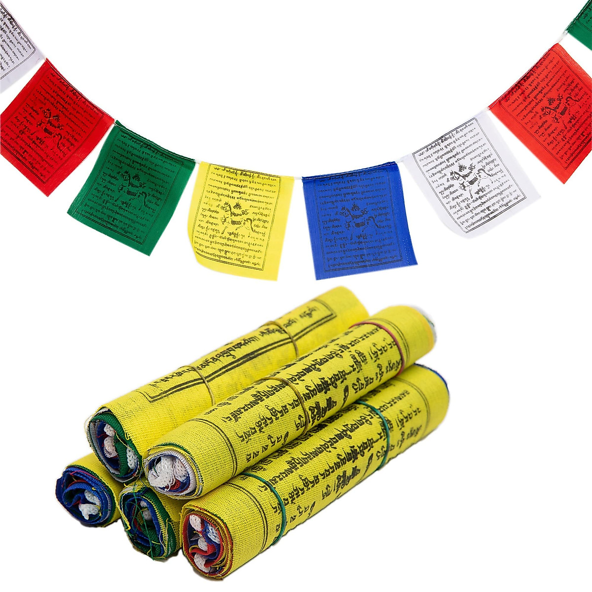 Tibetan Singing Bowl and Prayer Flags Bundle