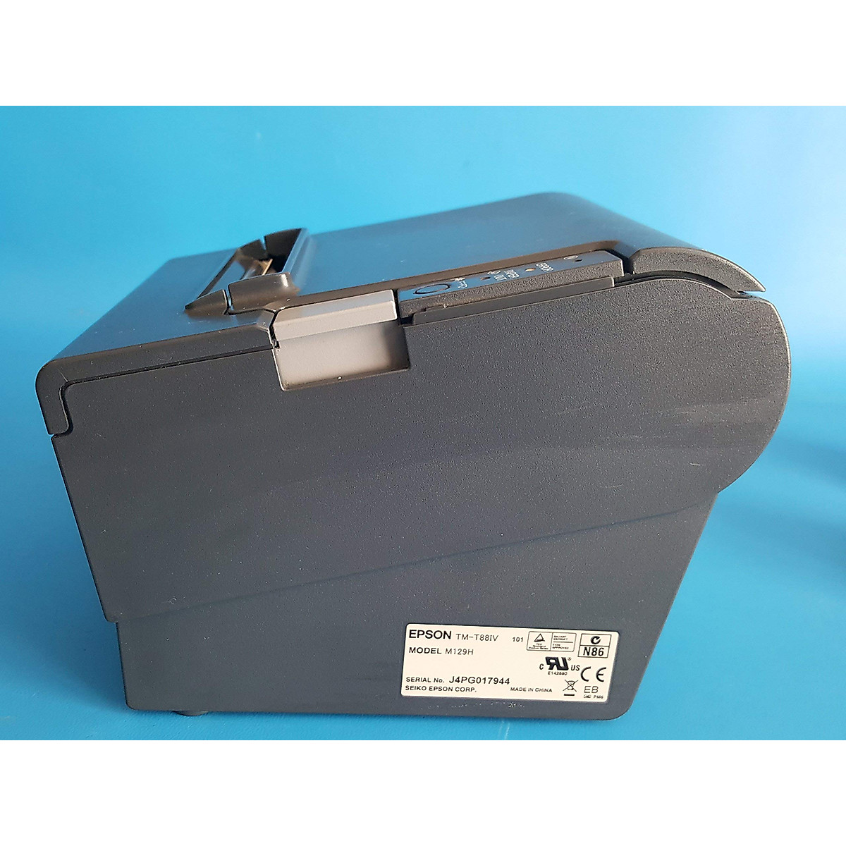 Epson TM-T88IV Model M129H - Dark Gray POS Thermal Receipt Printer USB Port with Epson PS-180 Power Supply & 3 Rolls of Receipt Paper - (Renewed)