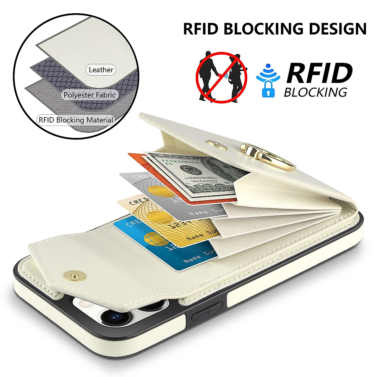 HianDier Protective PU Leather Cover, Beige