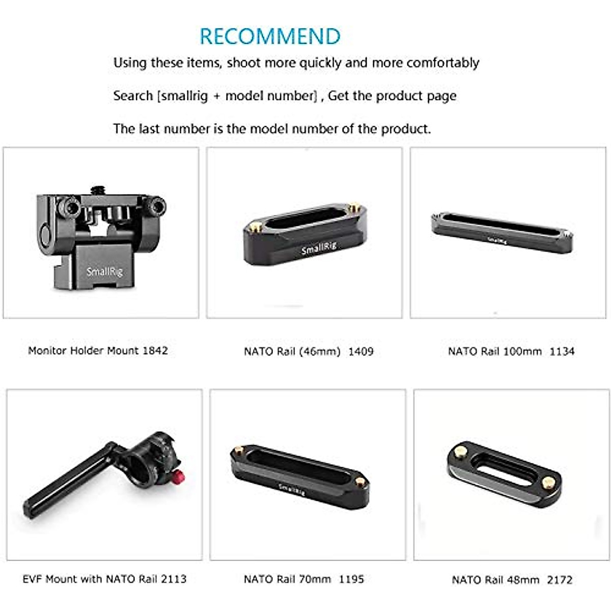 SMALLRIG Field Monitor Holder Mount with Quick Release NATO Clamp - 2100