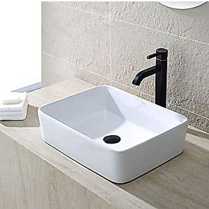 Kraus KCV-121 White Rectangular Ceramic Bathroom Sink White 19.25 Inch