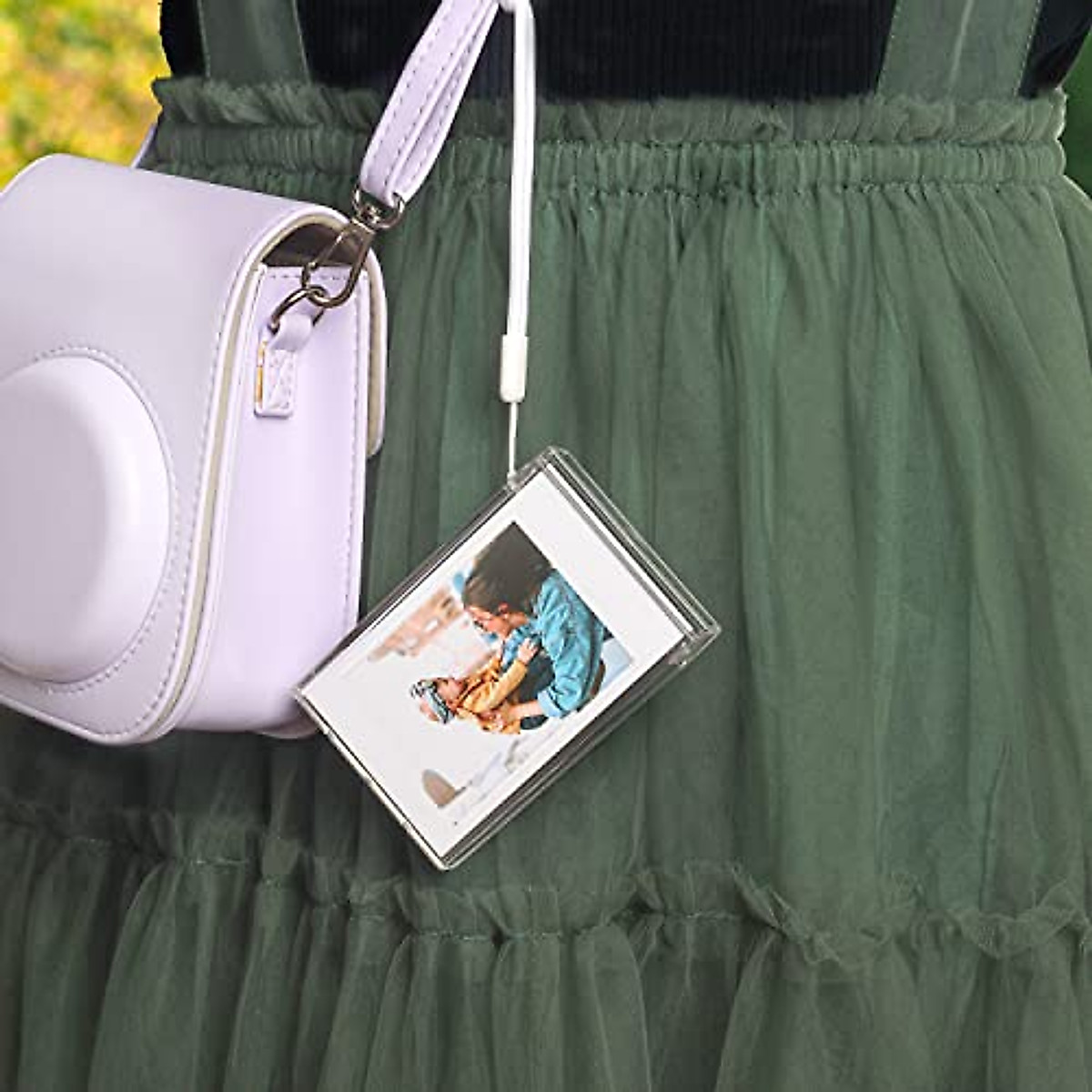 QUEEN3C Mini Photo Holder Storage Case for Fujifilm Instax Mini 11/9/8/7/7+/EVO Instant Camera Film Accessories 3 inch Photo Pouch, Photo Holder Protective Case with Wrist Lanyard. ( 2 pack )