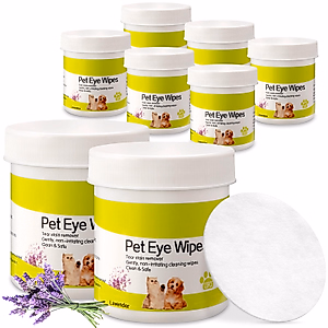 Treela 1200 Count Pet Eye Wipes for Dog, Cat, Horse and Rabbit Grooming, Dog Eye Wipes Soft Dog Tear Stain Remover Wipes for Gentle Eye Cleaning Care, No Irritate (Lavender)