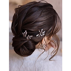 JAKAWIN Crystal Bride Wedding Hair Pins Silver Rhinestone Hair Piece Bridal Hair Jewelry Accessories for Women HP130 (Silver)