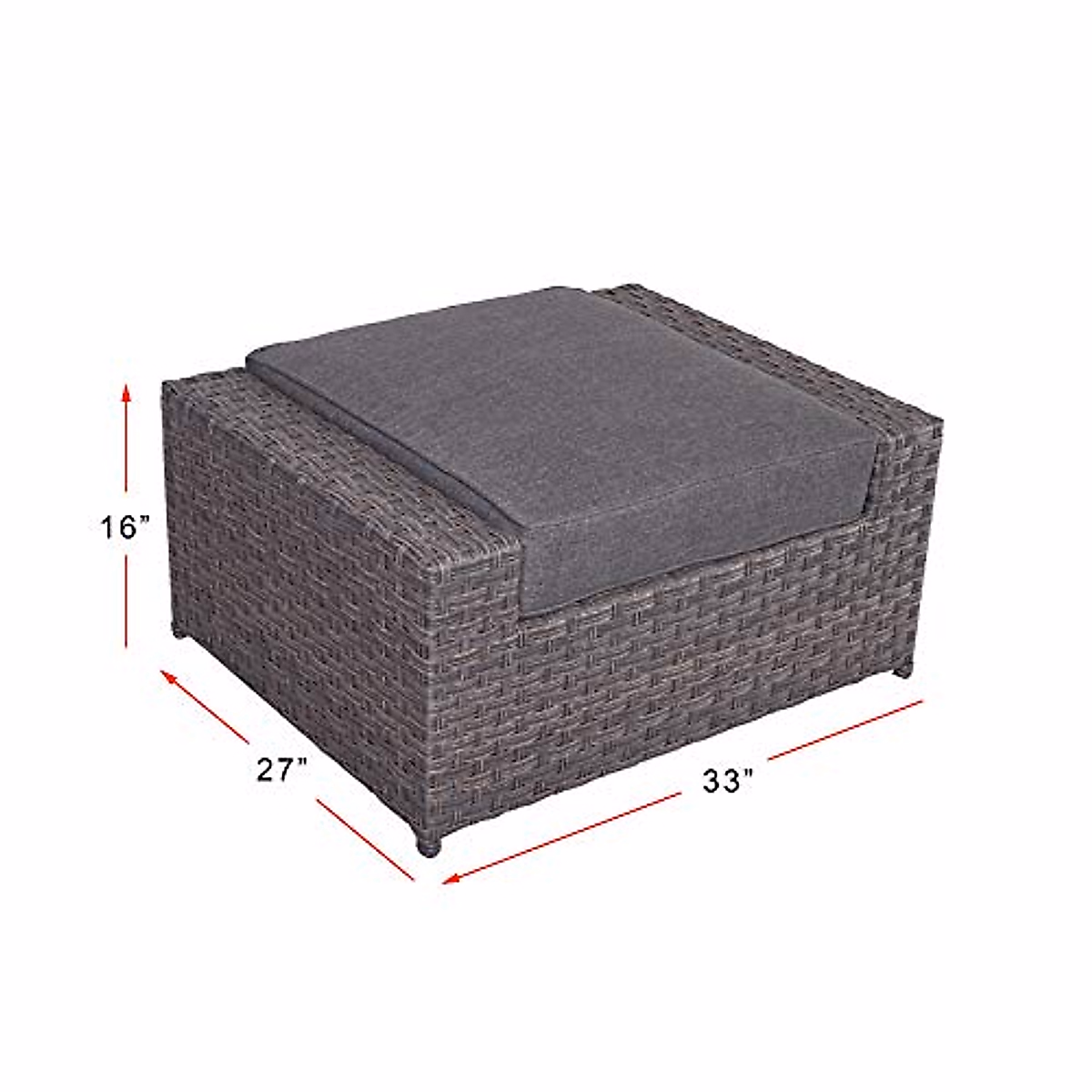 SunHaven Resin Wicker Outdoor Patio Furniture Set - 7 Piece Conversation Sectional Premium All Weather Gray Wicker Rattan, Aluminum Frame with Deluxe Fade Resistant Olefin Cushions (7 Piece Cromwell)