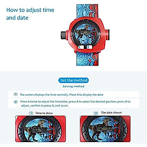 Chenfly Dinosaur Projector Digital Wrist Watch Kids Watch 24 Dinosaur Design Cartoon Watch Projector Funny with Strap Educational Toy Gift